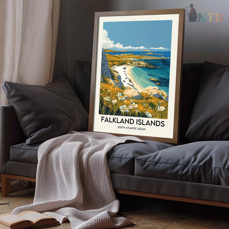 Falkland Islands Map, Falkland Islands Print, Falkland Islands Wall Art ...