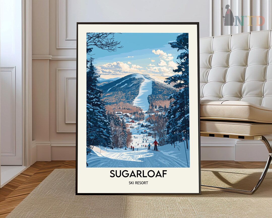 Sugarloaf Ski Resort Poster: Maine Mountain Art Print - Etsy