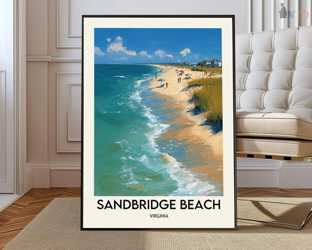 Sandbridge Beach Virginia Poster Print, Coastal Wall Art, Virginia ...