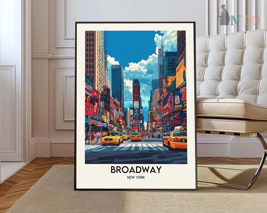 Broadway New York Print, Broadway Wall Art, Broadway Poster, Broadway ...