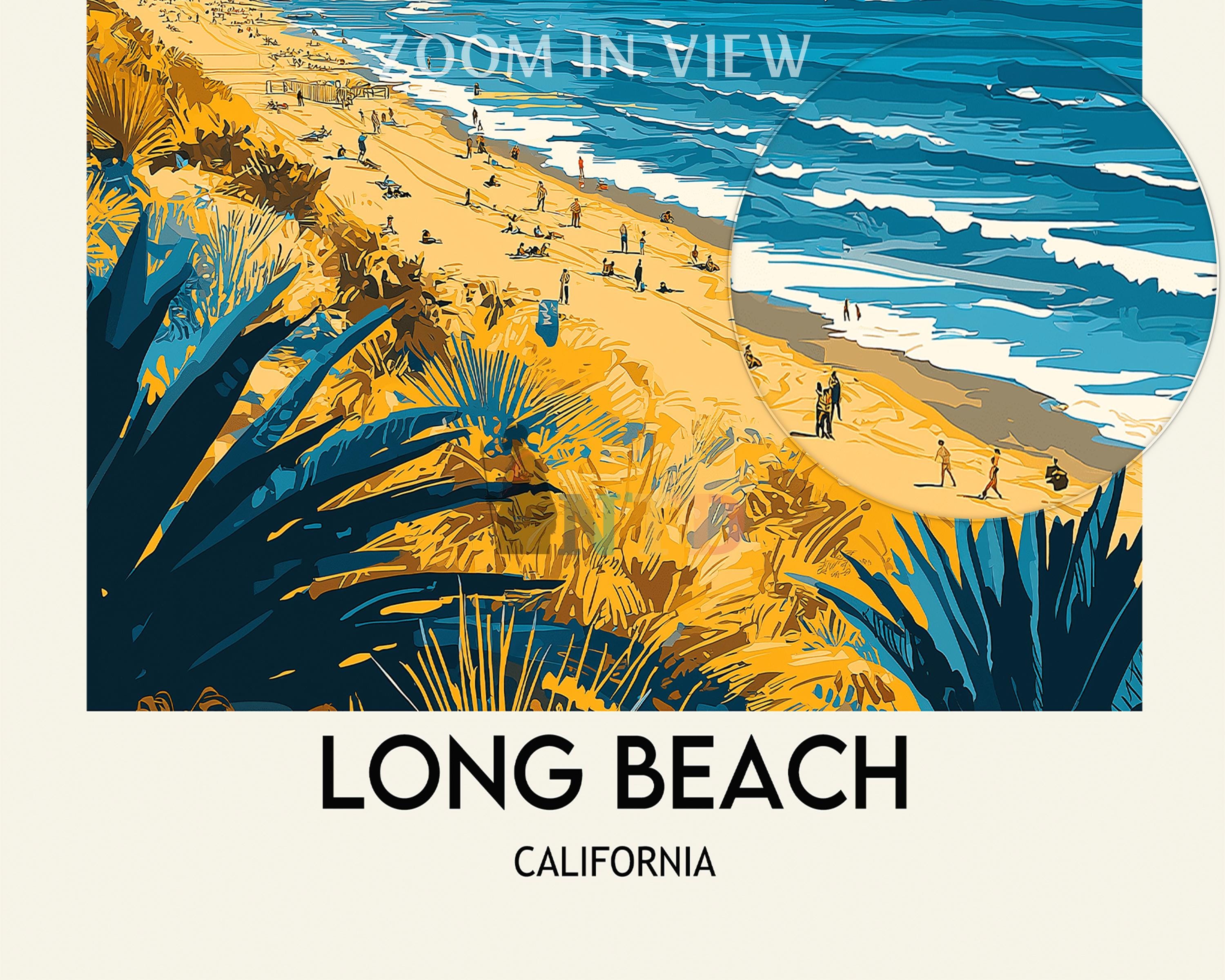 Long Beach Print, Long Beach Wall Art, Long Beach Poster, Long Beach ...