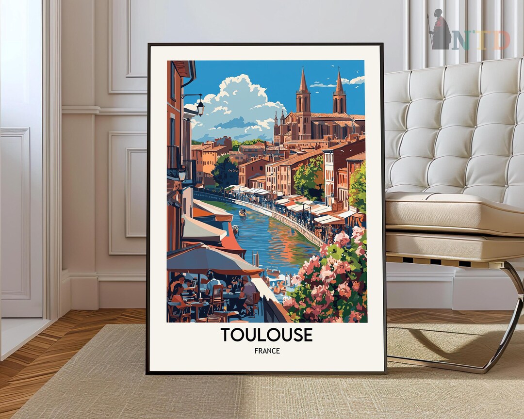 Toulouse Poster, France Travel Print, French Decor, Europe Travel ...