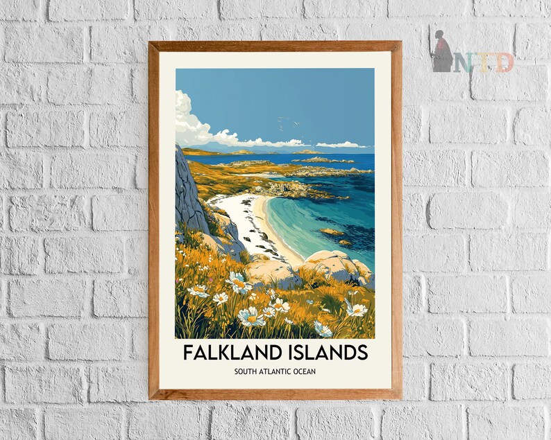 Falkland Islands Map, Falkland Islands Print, Falkland Islands Wall Art ...