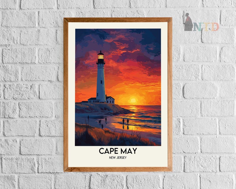 Cape May Travel Poster, Cape May Wall Art, Cape May Print, Cape May ...