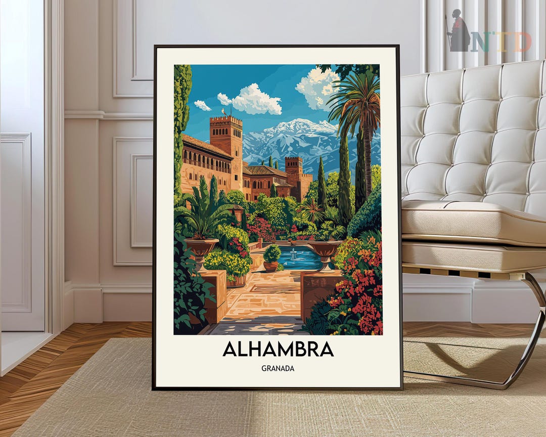 Alhambra Poster, Spain Travel Print, Spanish Decor, Europe Travel ...