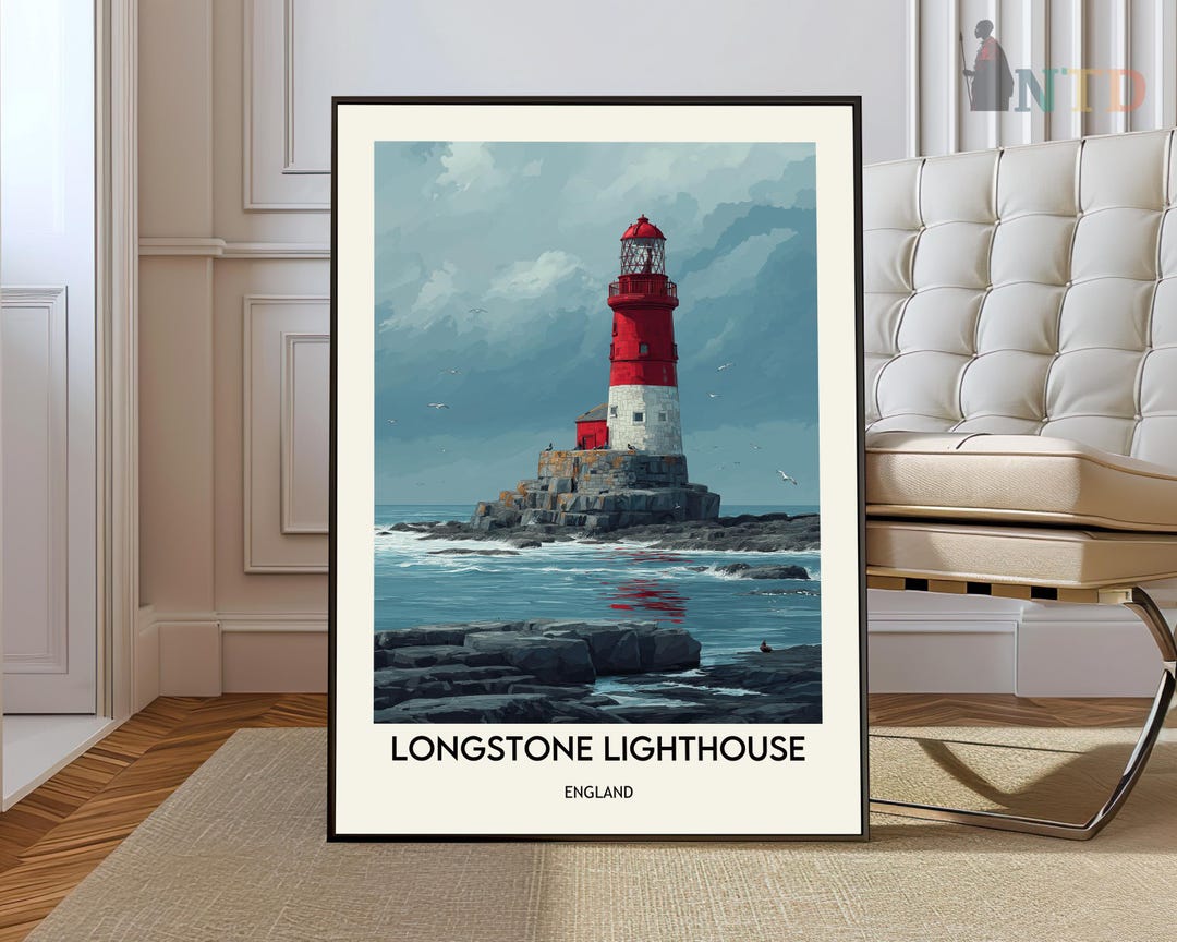 Longstone Lighthouse Poster, Longstone Lighthouse Wall Art, Longstone ...