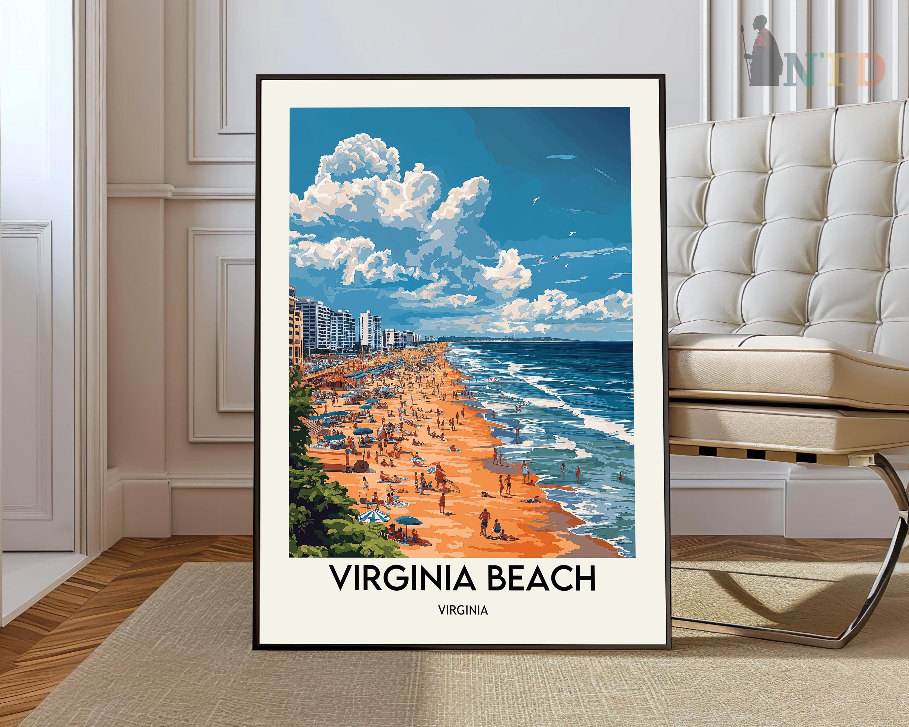 Virginia Beach Poster, Virginia Beach Wall Art, Virginia Beach Print ...