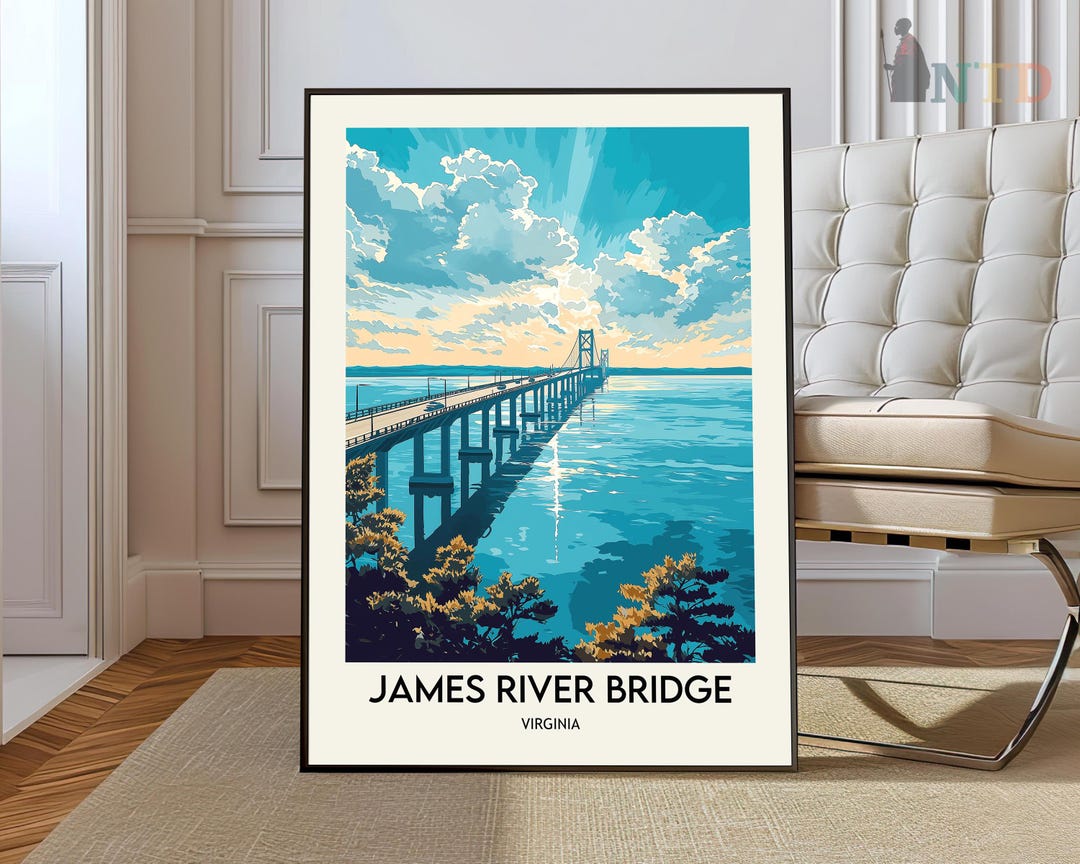 James River Bridge Print, James River Bridge Wall Art, James River ...