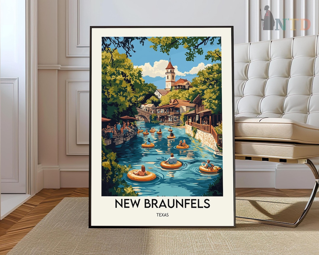 New Braunfels Poster, New Braunfels Wall Art, New Braunfels Print, New ...