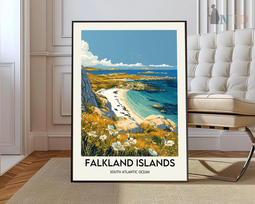 Falkland Islands Map, Falkland Islands Print, Falkland Islands Wall Art ...