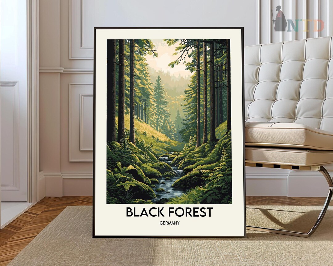Black Forest Poster, Black Forest Wall Art, Black Forest Print, Black ...