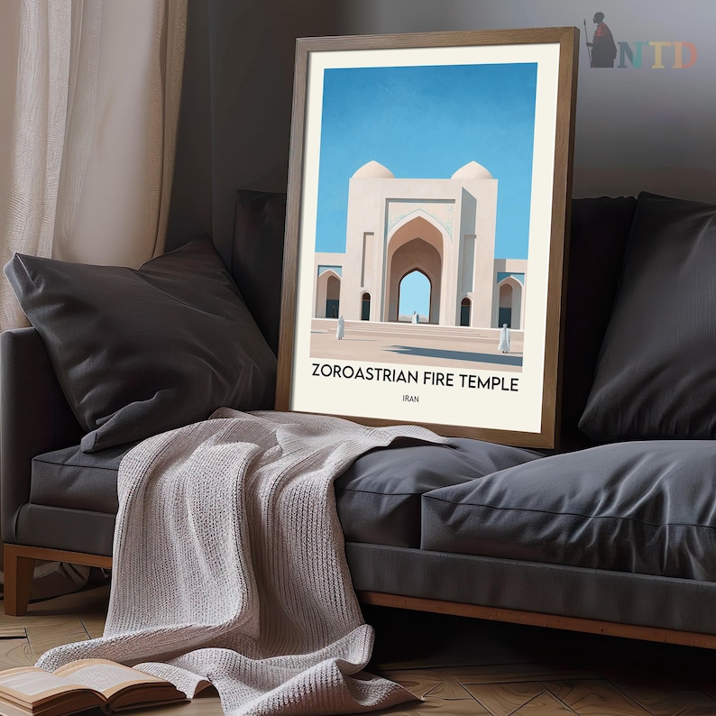 Zoroastrian Fire Temple Poster, Zoroastrian Wall Art, Fire Temple Print ...