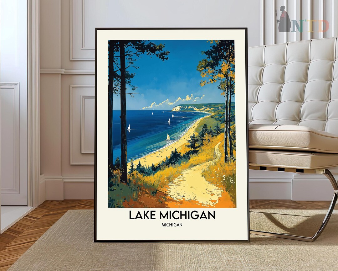 Lake Michigan Print, Lake Michigan Poster, Lake Michigan Wall Art, Lake ...