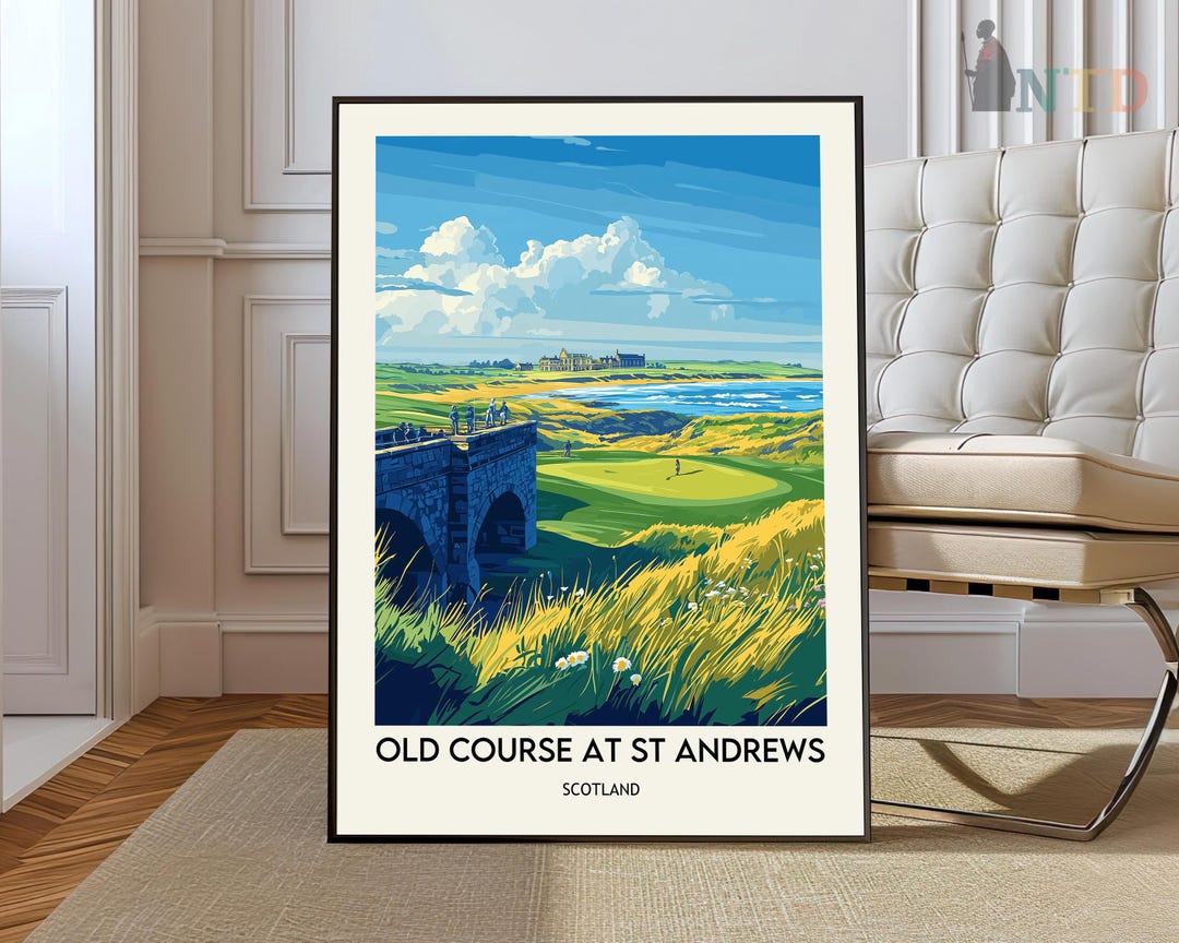 Old Course at St Andrews Print, St Andrews Wall Art, St Andrews Poster ...