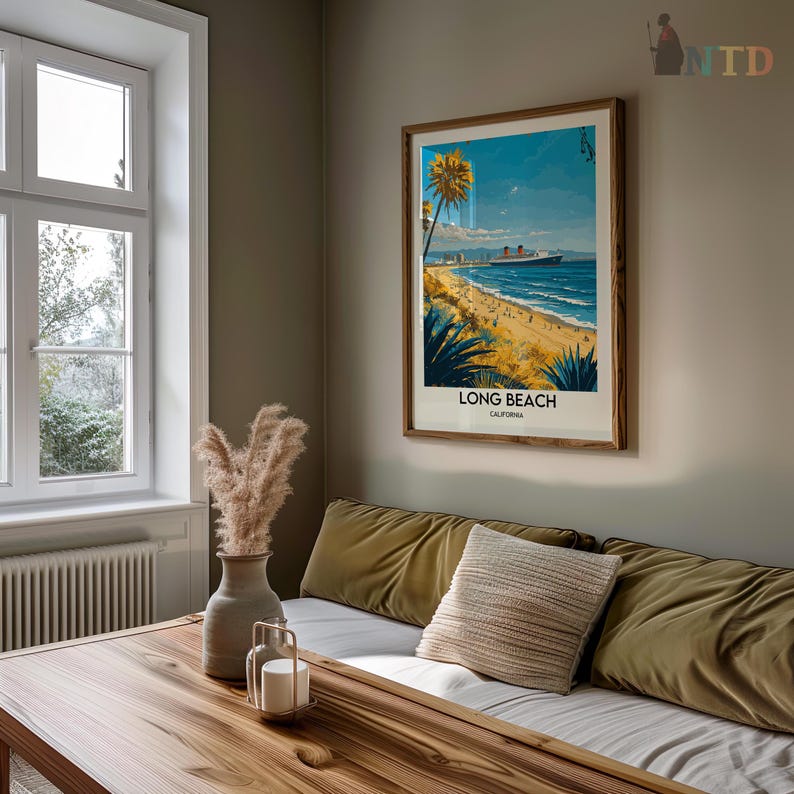 Long Beach Print, Long Beach Wall Art, Long Beach Poster, Long Beach ...