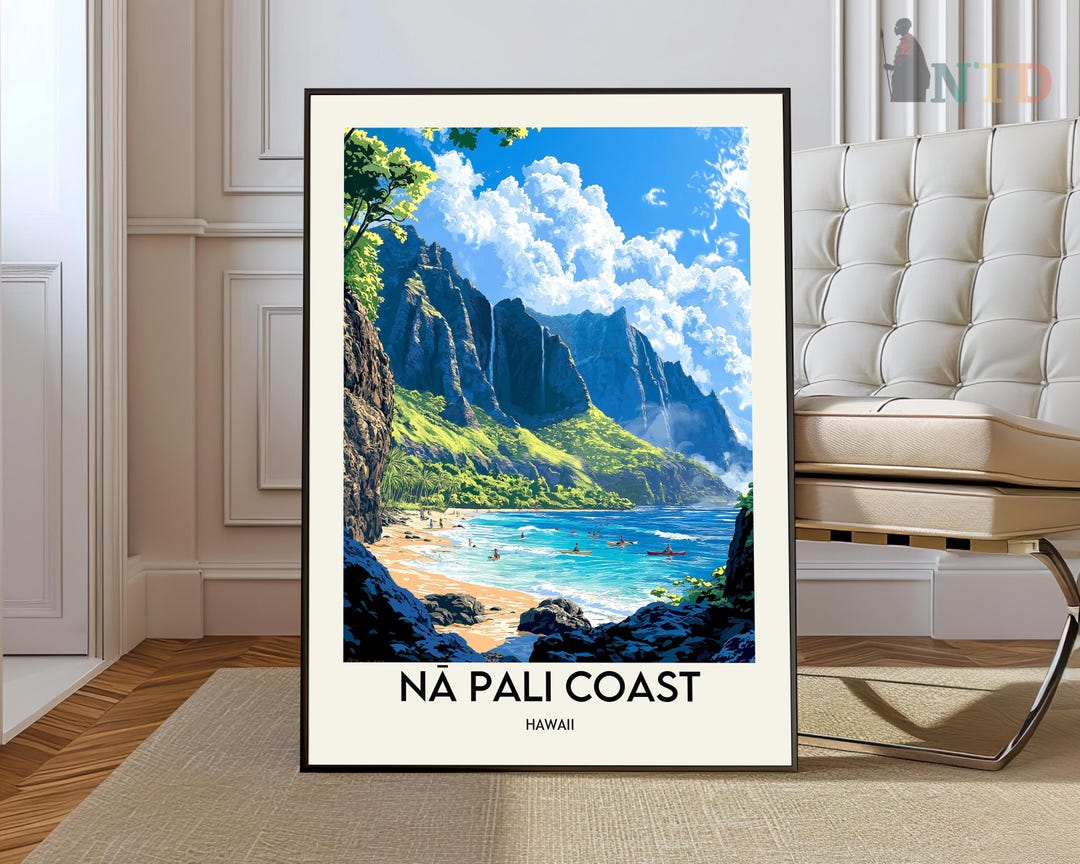 Affiche de la côte de Na Pali, art mural de la côte de Na Pali ...