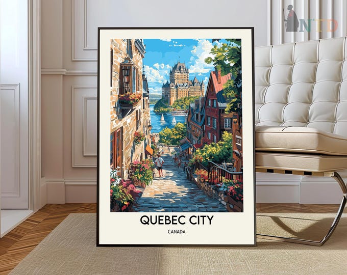 Quebec Travel Printable Poster - Canada Travel Poster - Citycape ...