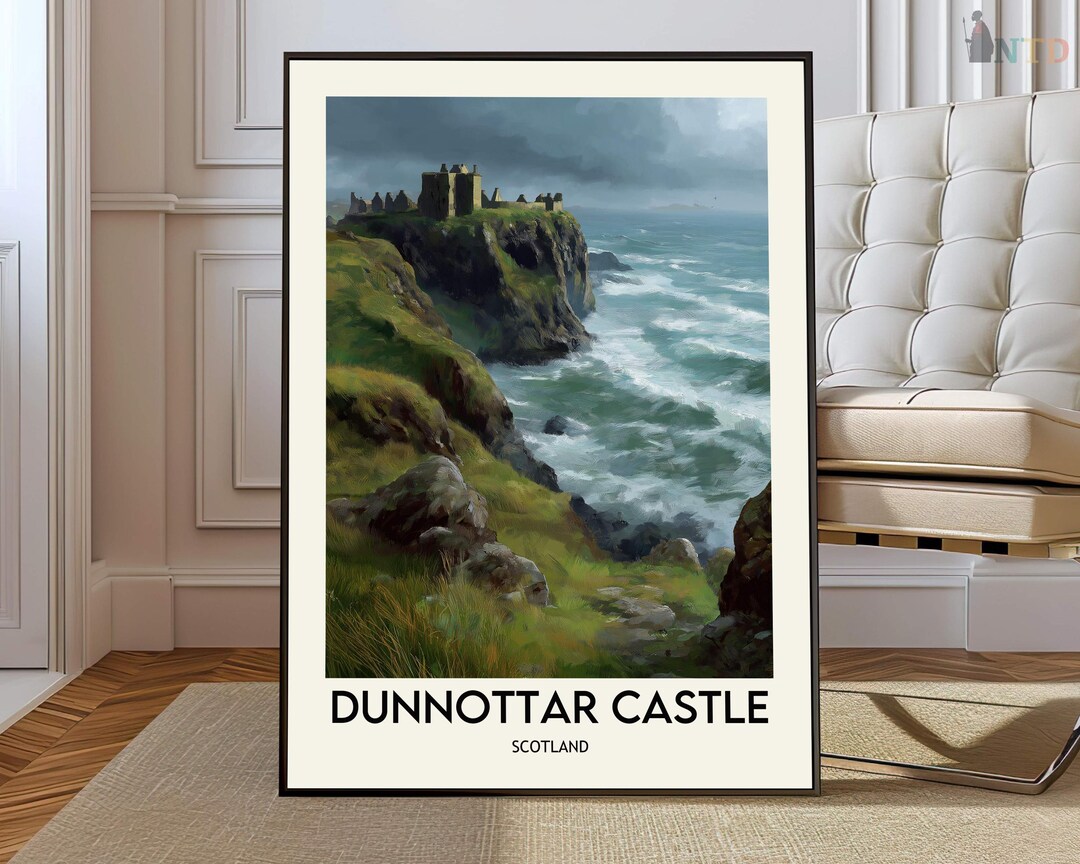 Dunnottar Castle Scotland Poster Print, Dramatic Cliffside Fortress ...