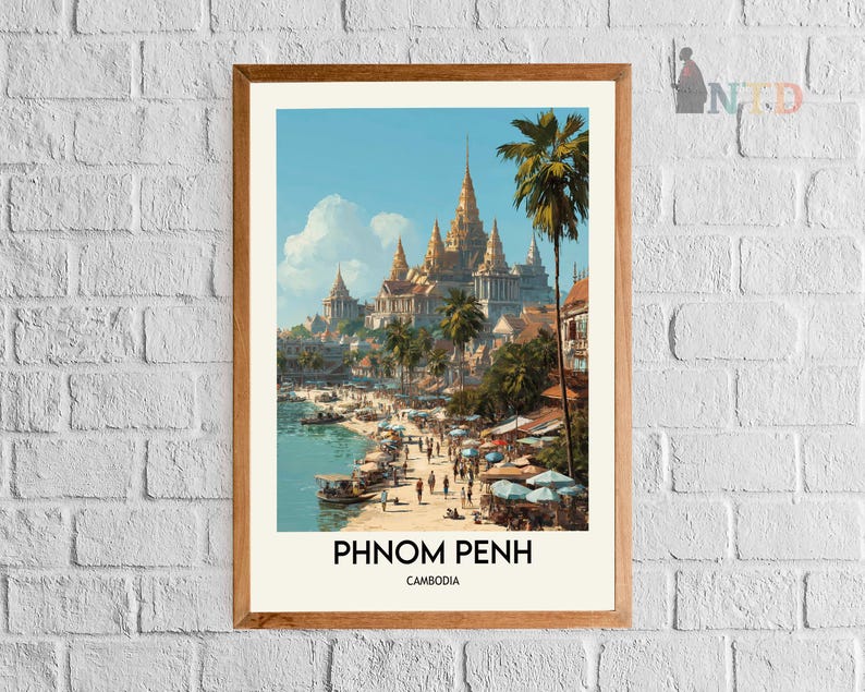 Phnom Penh Poster, Phnom Penh Wall Art, Phnom Penh Print, Phnom Penh ...