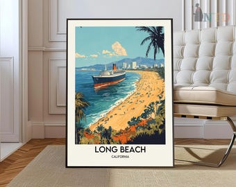 Long Beach Map Print, California Wall Art, Long Beach CA Poster - Etsy
