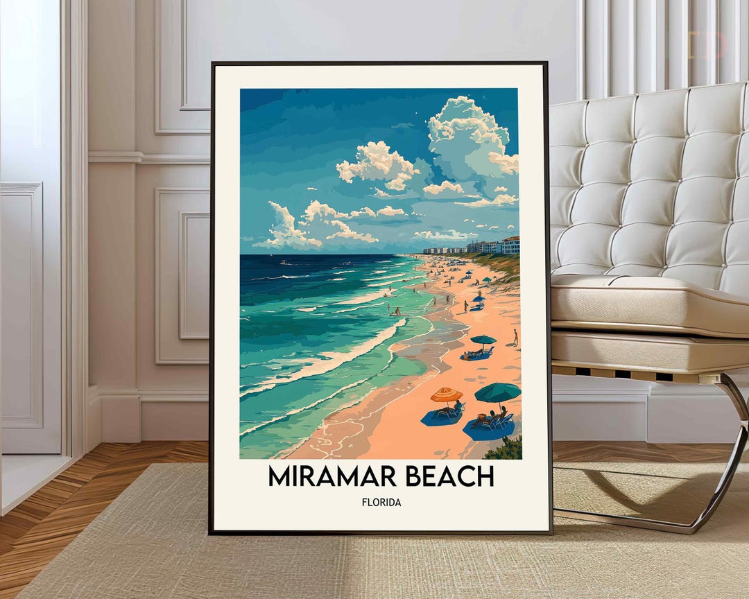 Miramar Beach Poster, Miramar Beach Wall Art, Miramar Beach Print ...