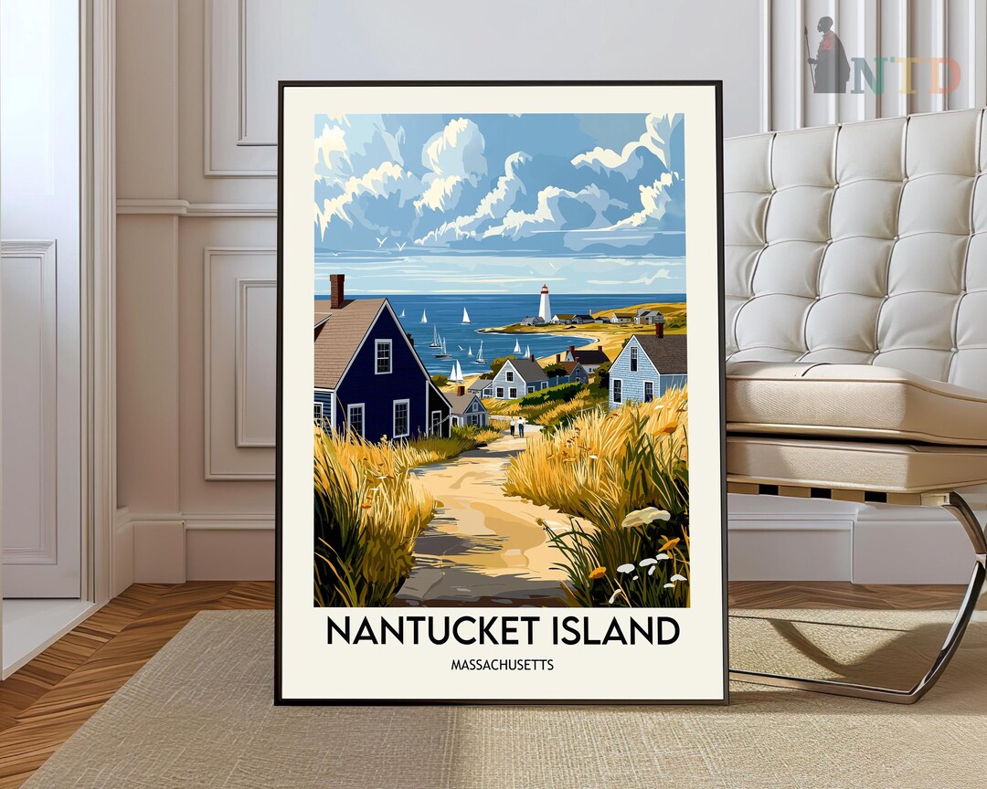 Nantucket Island Poster, Nantucket Island Wall Art, Nantucket Island ...