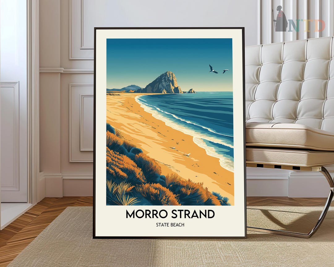 Morro Strand Poster, Morro Strand Wall Art, Morro Strand Print, Morro ...