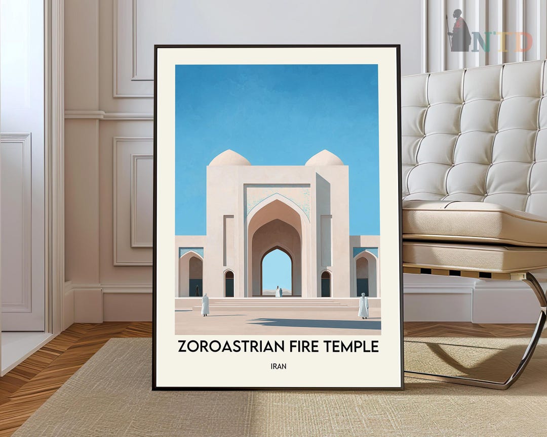 Zoroastrian Fire Temple Poster, Zoroastrian Wall Art, Fire Temple Print ...
