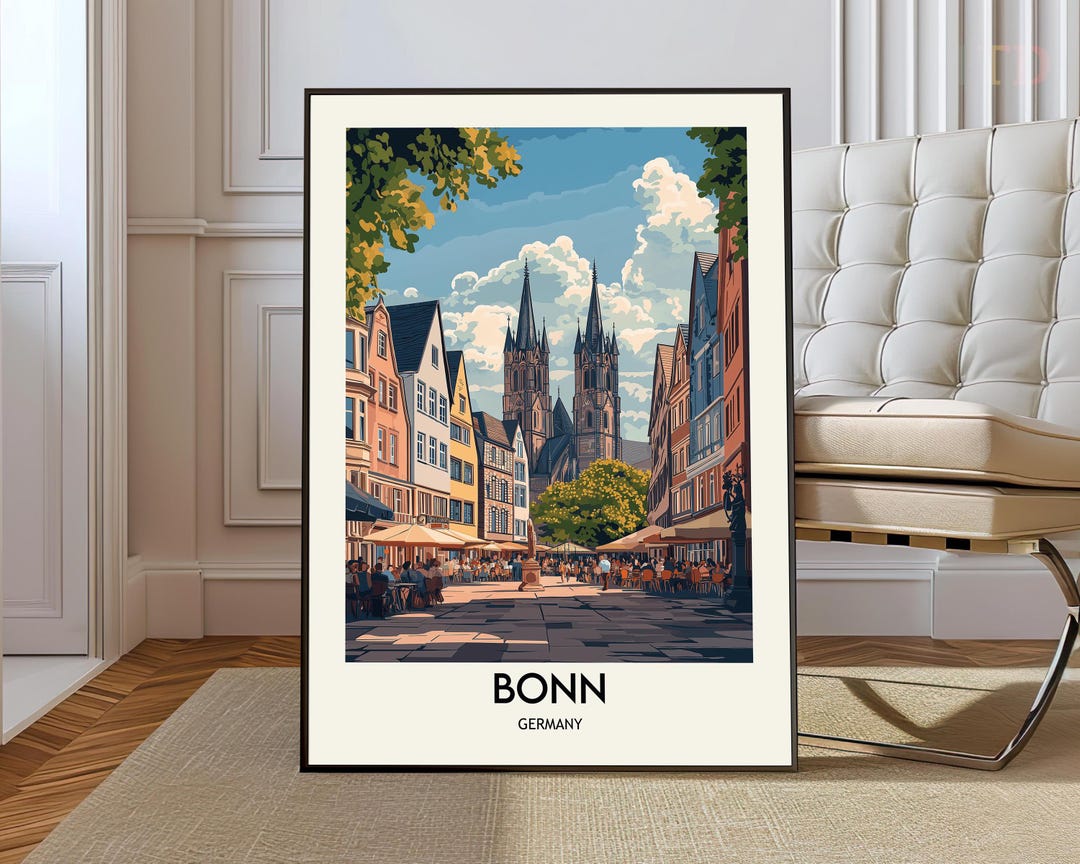 Bonn Germany Poster: Rhine River City Map Art - Etsy