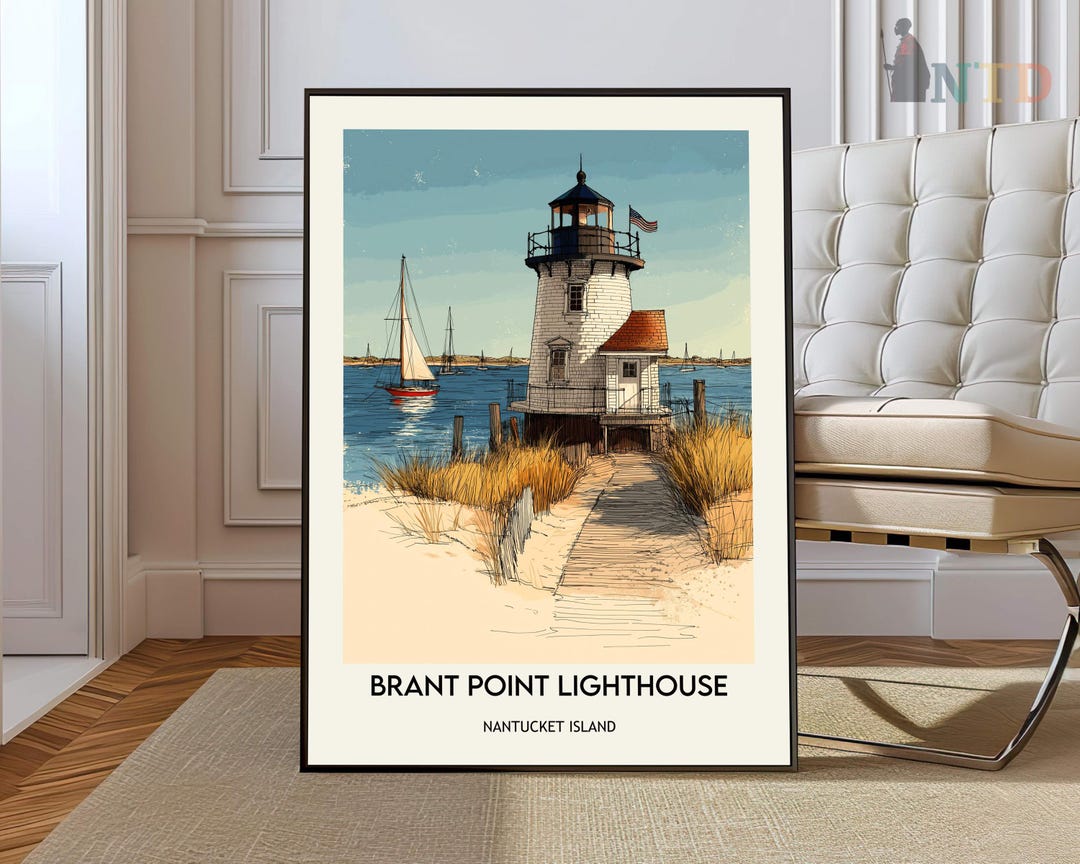 Brant Point Lighthouse Poster, Brant Point Lighthouse Wall Art, Brant ...