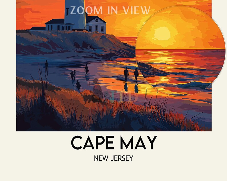 Cape May Travel Poster, Cape May Wall Art, Cape May Print, Cape May ...