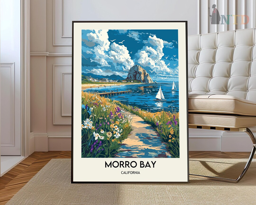 Morro Bay Travel Poster, Morro Bay Wall Art, Morro Bay Poster Print ...