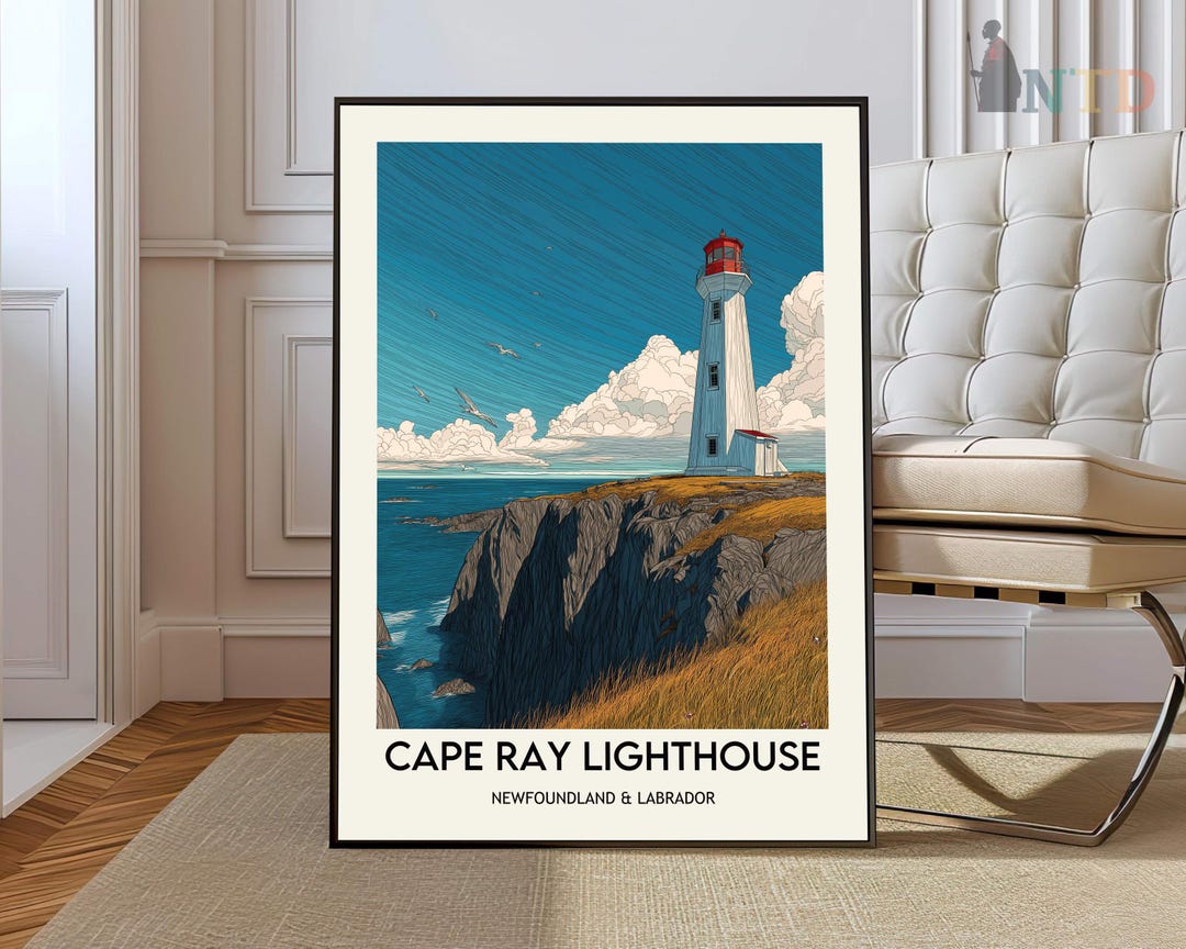 Cape Ray Lighthouse Poster, Cape Ray Lighthouse Wall Art, Cape Ray ...