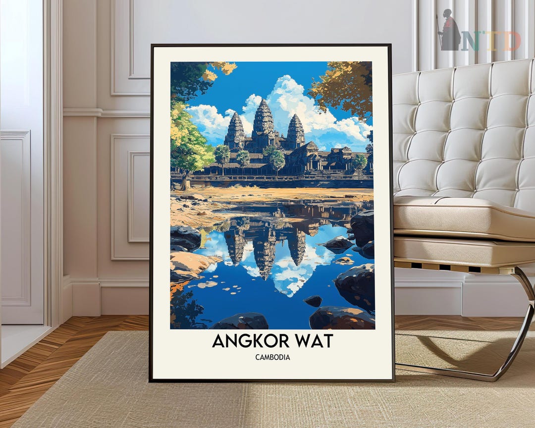 Angkor Wat Poster, Angkor Wat Travel Print, Cambodia Travel Print, Asia ...