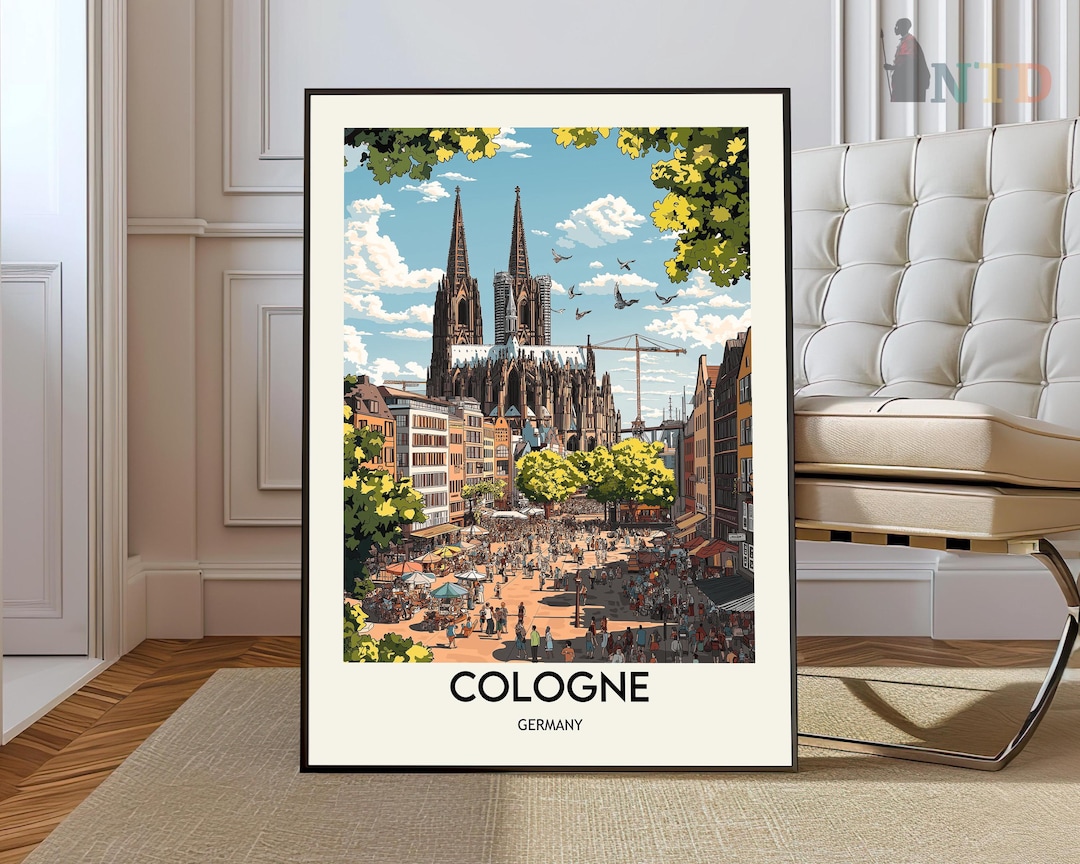 Cologne Germany Poster, Kölner Dom Print, Cologne Travel Poster ...