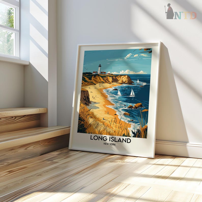 Long Island Print, Vintage Poster Print, Long Island Wall Art, Long ...