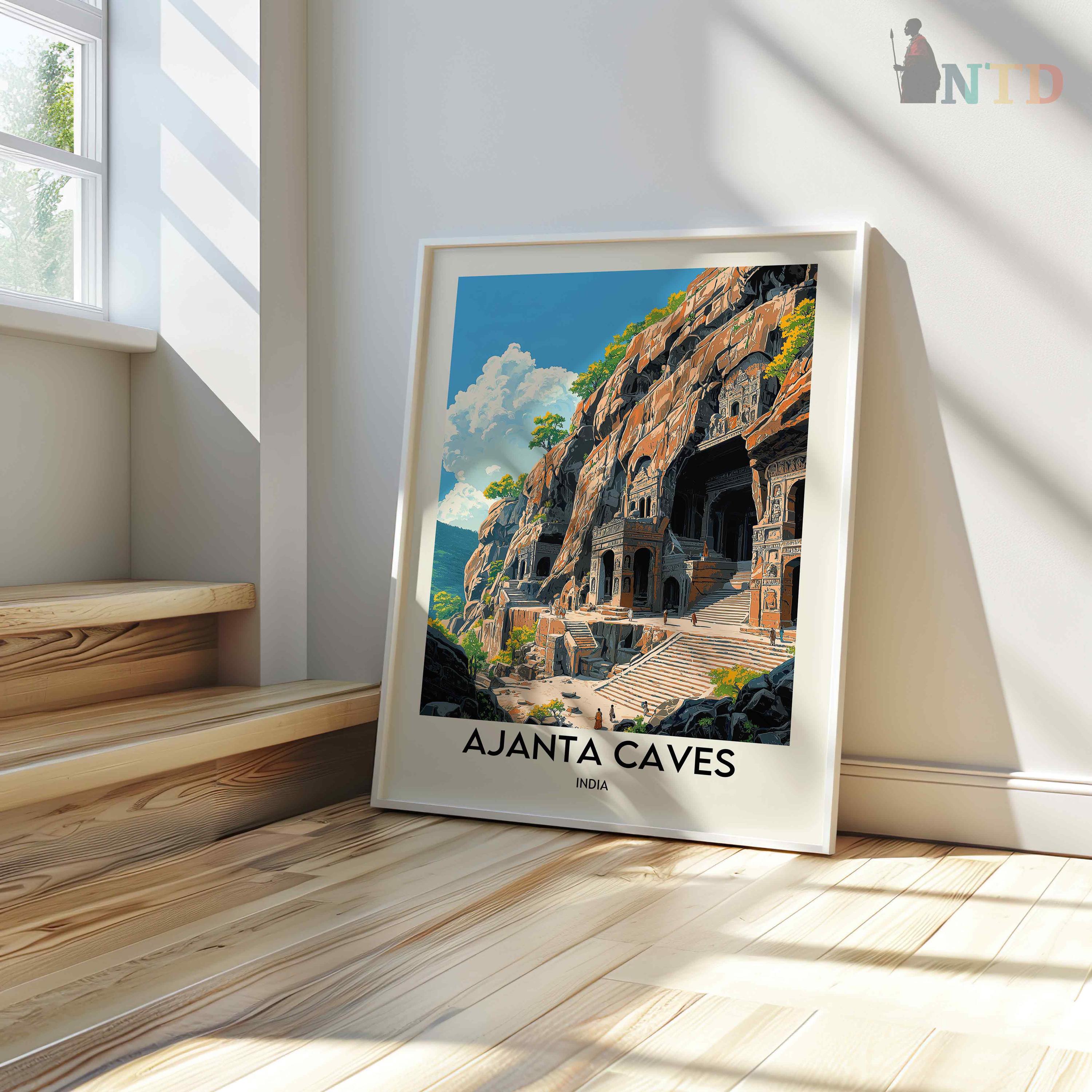 Ajanta Caves Poster, Ajanta Caves Wall Art, Ajanta Caves Print, Ajanta ...