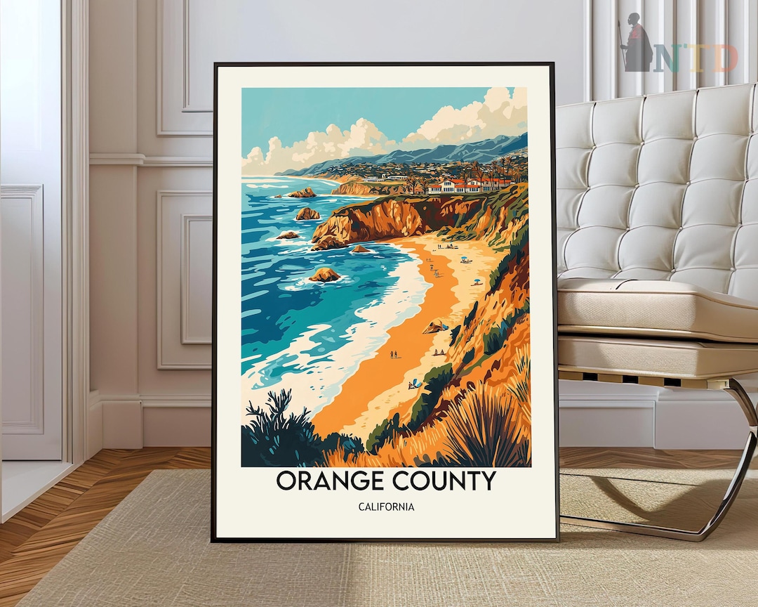 Orange County Print, Orange County Wall Art, Orange County Poster ...