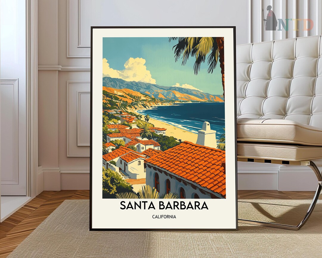 Santa Barbara Print, Santa Barbara Wall Art, Santa Barbara Poster ...
