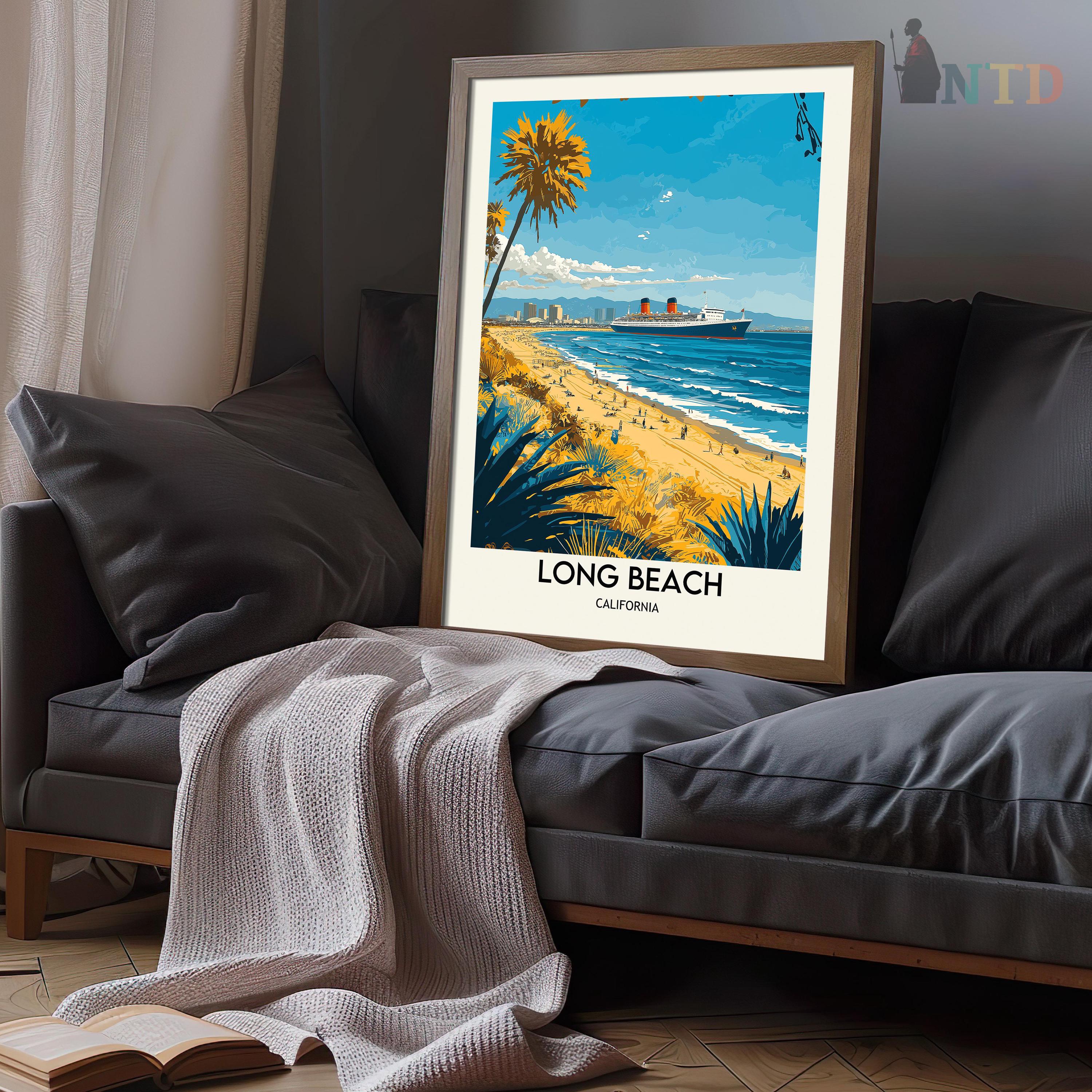 Long Beach Print, Long Beach Wall Art, Long Beach Poster, Long Beach ...