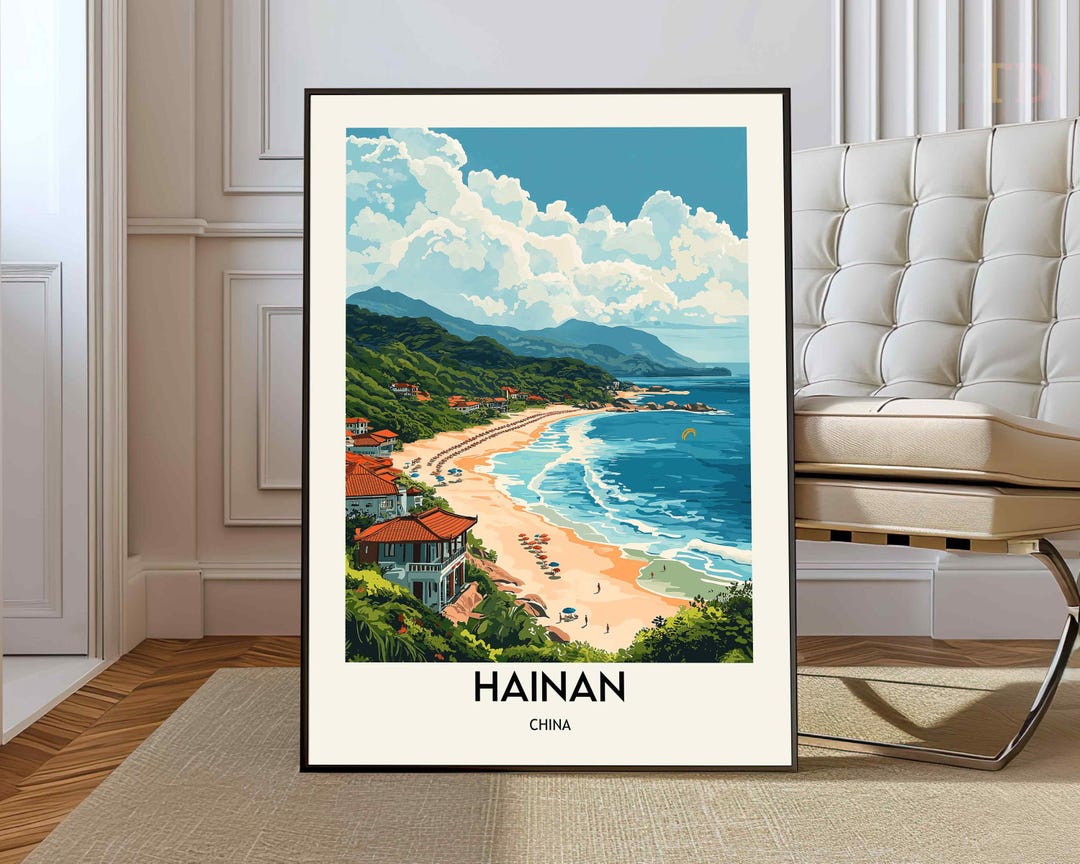 Hainan China Poster, Sanya Beach Wall Art, Hainan Travel Poster, Hainan ...