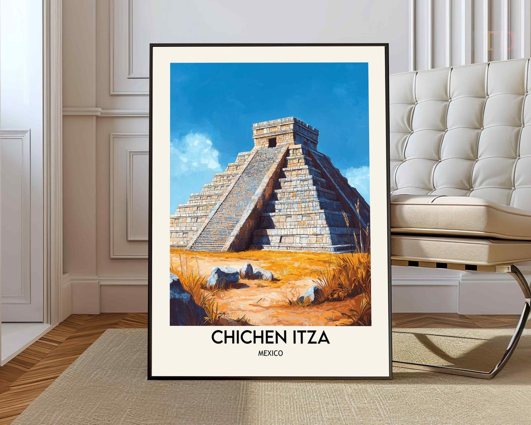 Chichen Itza Poster, Chichen Itza Print, Mexico Digital Print, Yucatan ...
