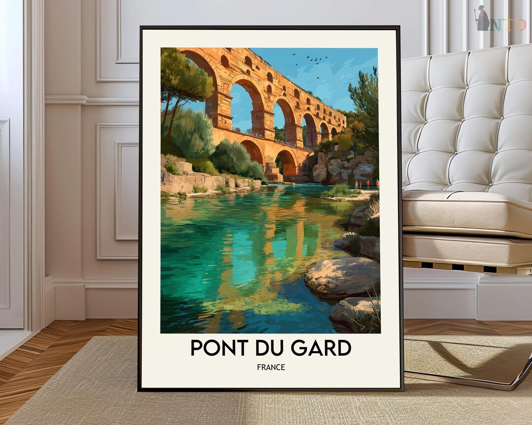 Pont Du Gard France Poster, Roman Aqueduct Wall Art, Travel Print - Etsy
