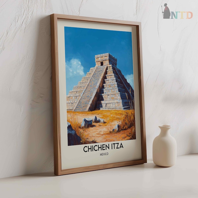 Chichen Itza Poster, Chichen Itza Print, Mexico Digital Print, Yucatan ...