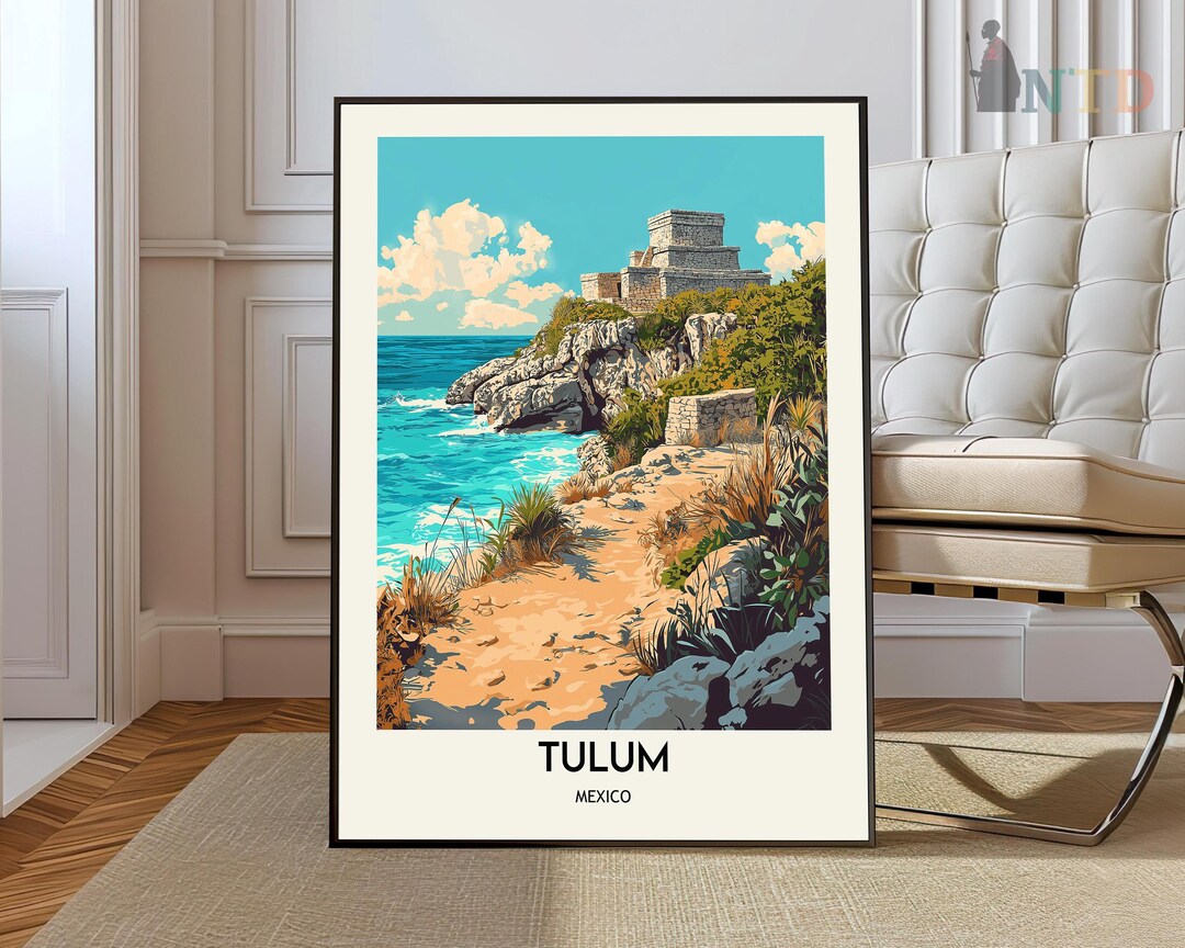 Tulum Poster, Tulum Travel Print, Tropical Decor, Botanical Print ...