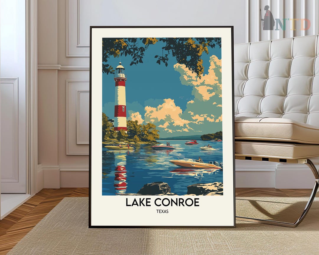 Lake Conroe Print, Lake Conroe Wall Art, Lake Conroe Poster, Lake ...