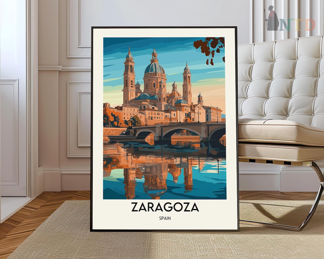 Zaragoza Poster, Zaragoza Wall Art, Zaragoza Print, Zaragoza Photo ...