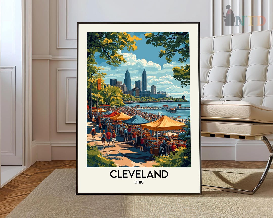 Cleveland Print, Cleveland Poster, Cleveland Wall Art, Cleveland Art ...