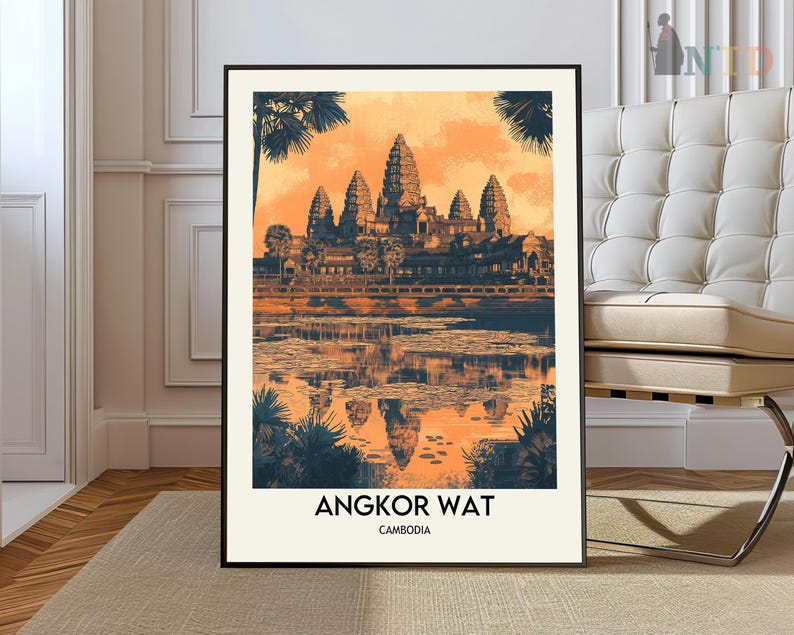 Angkor Wat Poster, Angkor Wat Travel Print, Cambodia Travel Print, Asia ...