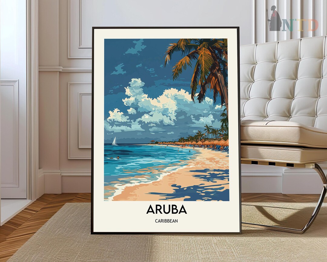 Aruba Print, Aruba Photo Poster, Aruba Travel Wall Art, Aruba Map Print ...